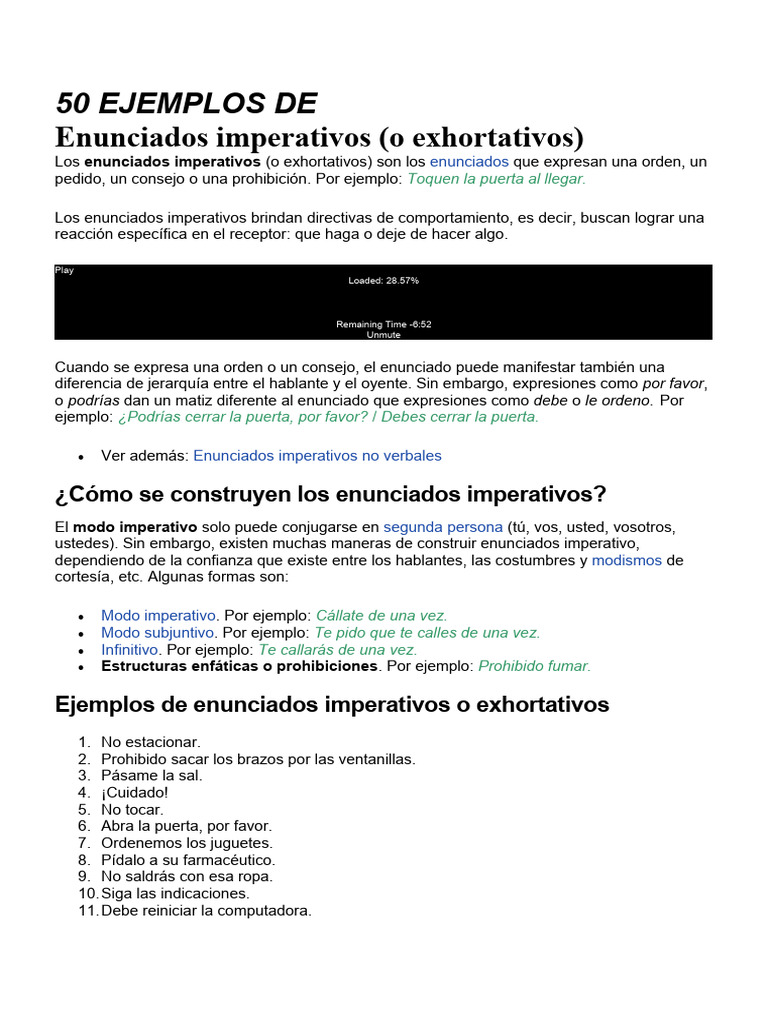 50 Ejemplos de Enunciados | Descargar gratis PDF | Lingüística
