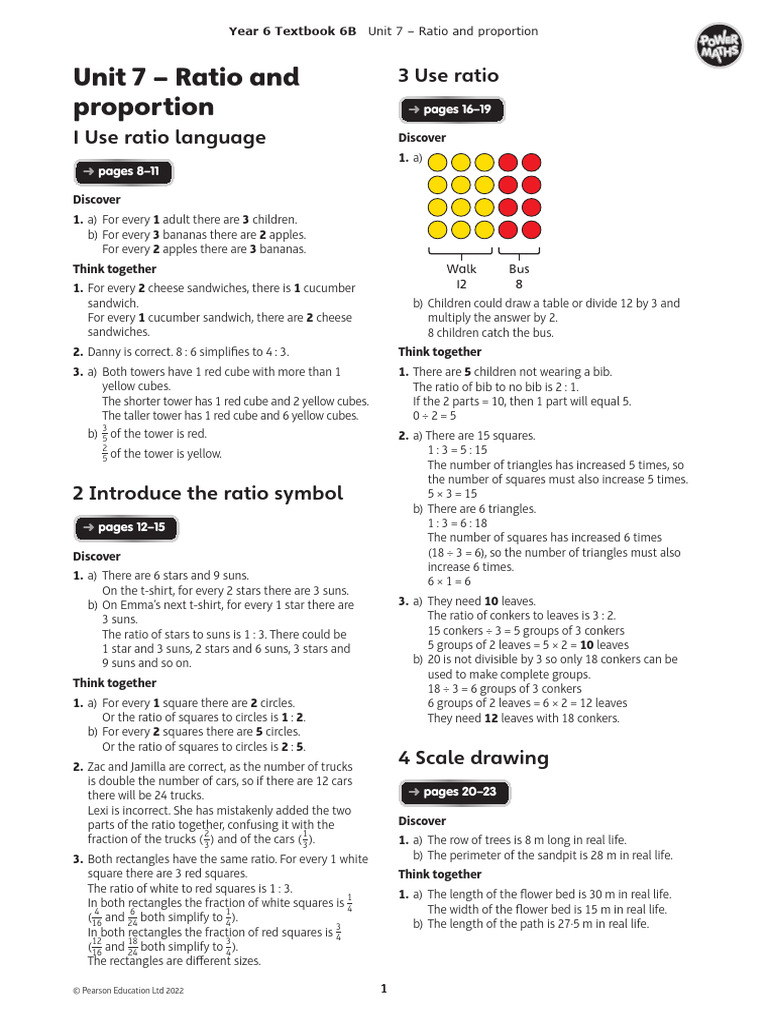 Year 6 Ratio & Proportion Guide | PDF | Length | Ratio