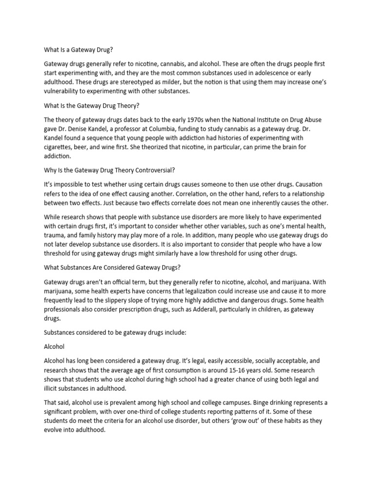 What Is A Gateway Drug 1 | PDF | Substance Use Disorder | Substance Abuse