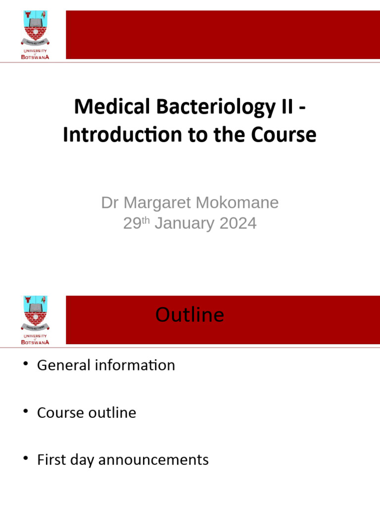 Introduction To Bacteriology II - 29012024 | PDF | Infection | Laboratories