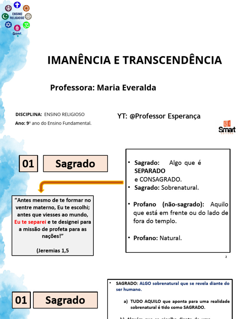 Imanência E Transcendência 9 Ano | PDF | Politeísmo | Divindade