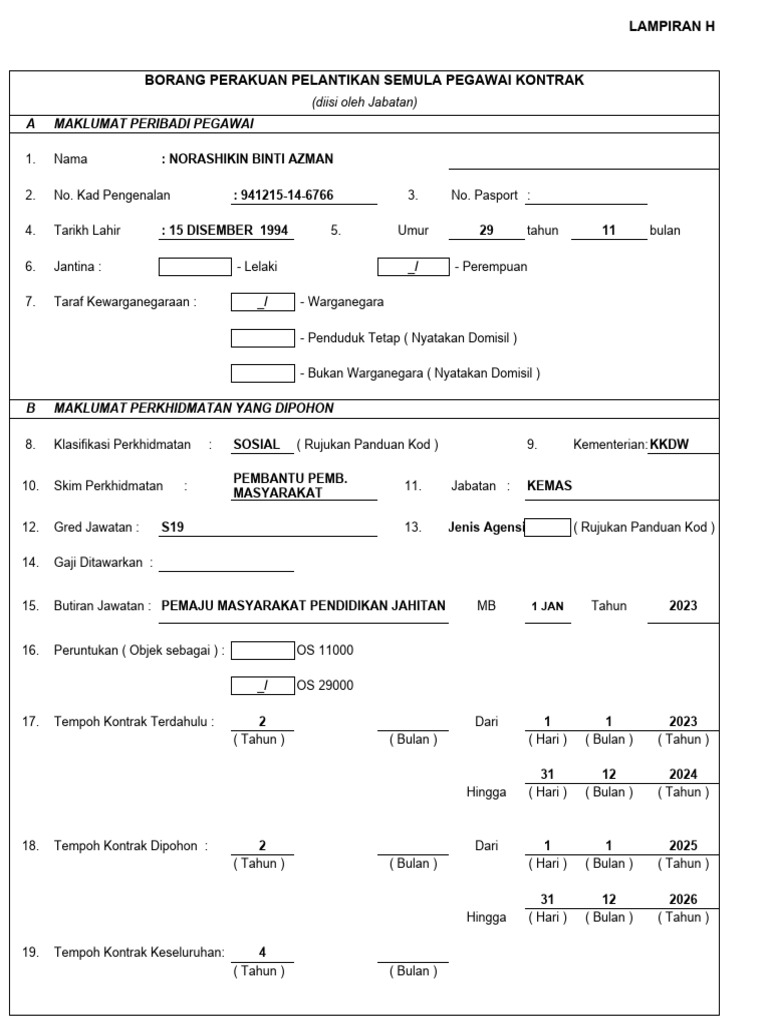 Lampiran H - Contoh | PDF