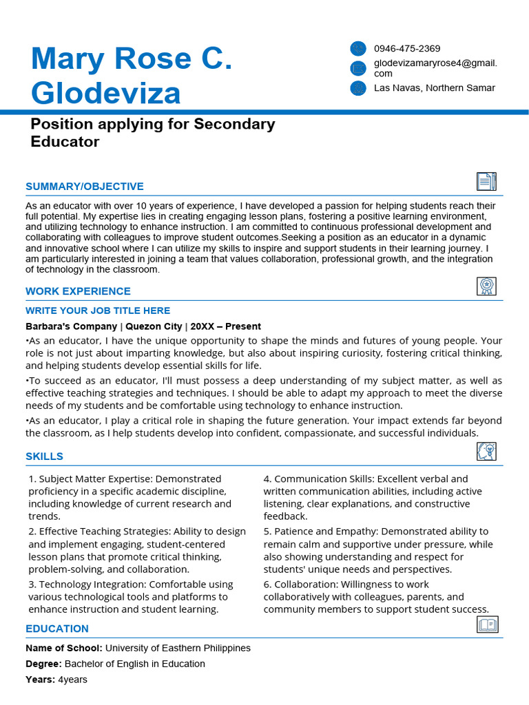 Professional Word Resume Template | PDF | Learning | Behavior Modification