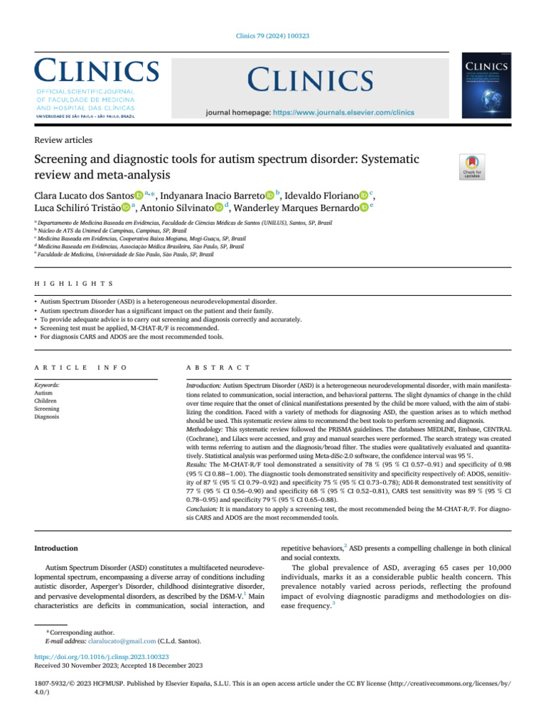 Autism Screening Tools: Systematic Review | PDF | Autism Spectrum ...