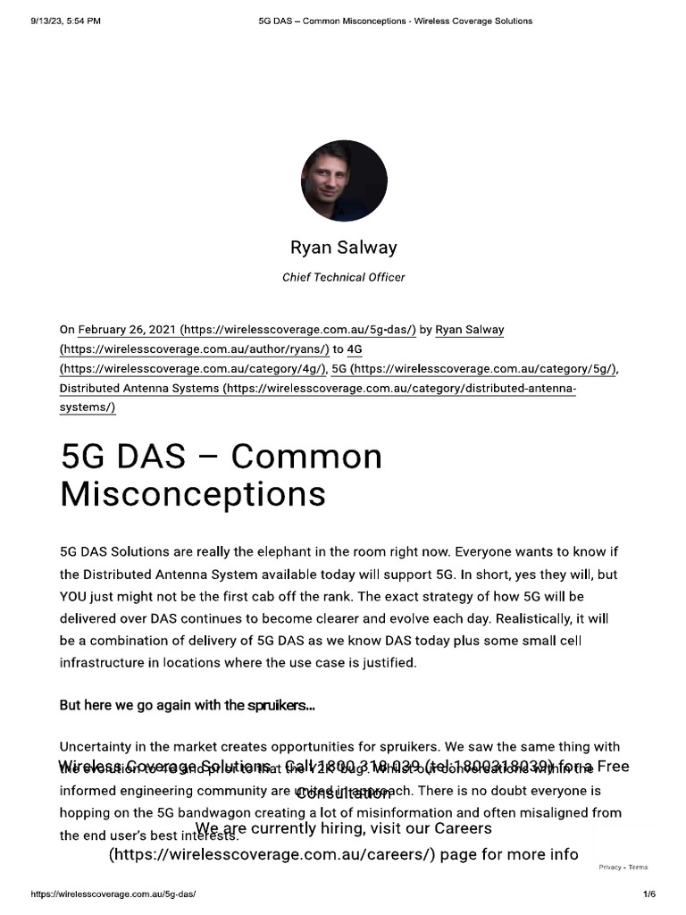 5G DAS - Common Misconceptions - Wireless Coverage Solutions | PDF