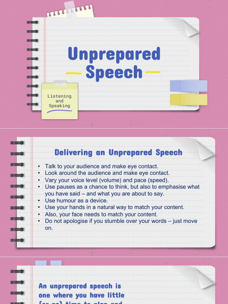 Unprepared Speech Notes | PDF
