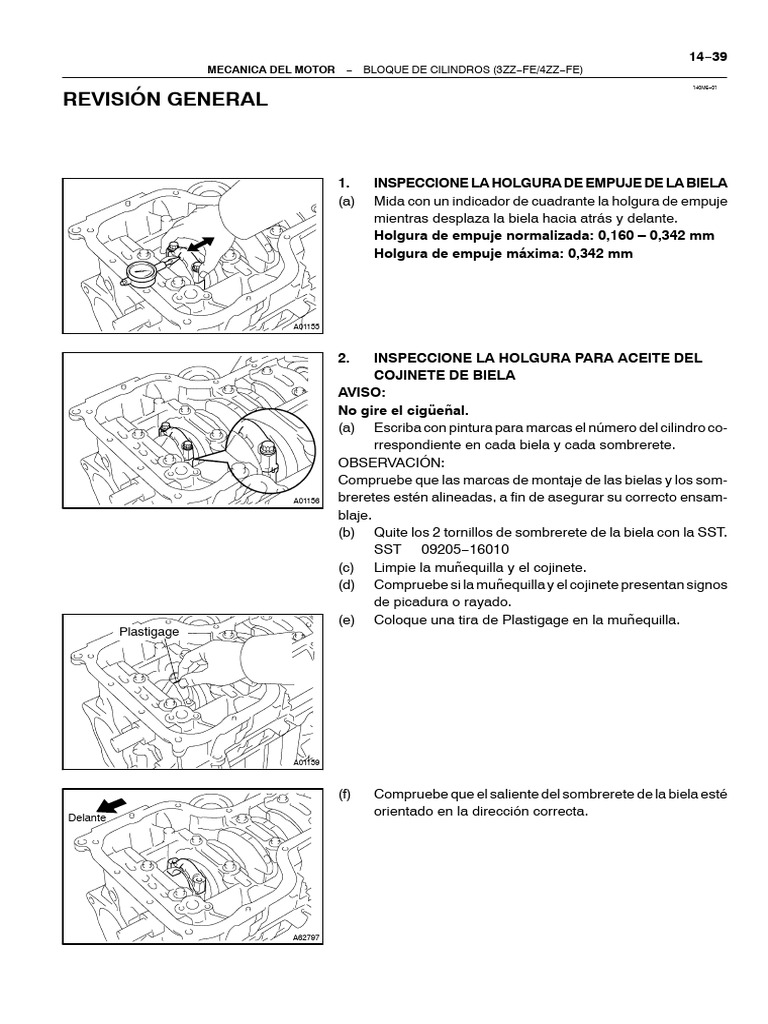 Bloque Cilindros 3ZZ-FE y 4ZZ-FE | PDF | Pistón | Rodamiento (Mecánico)