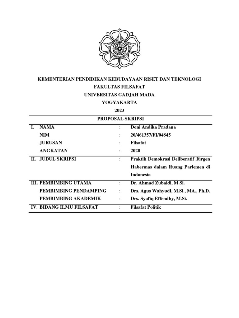 Doni Andika Pradana - Proposal Skripsi | PDF