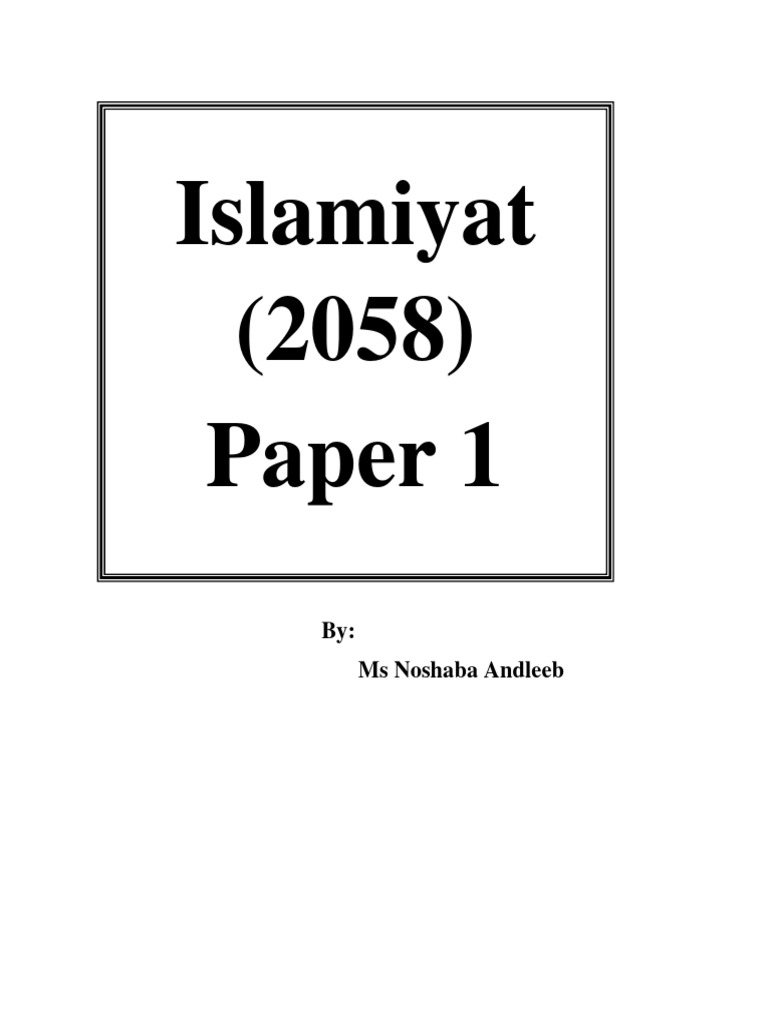 Islamiyat P1 | PDF | Quran | Islam