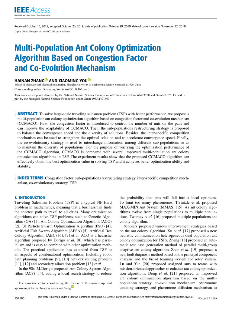 Multi-Population ACO for TSP Optimization | PDF | Algorithms And Data ...