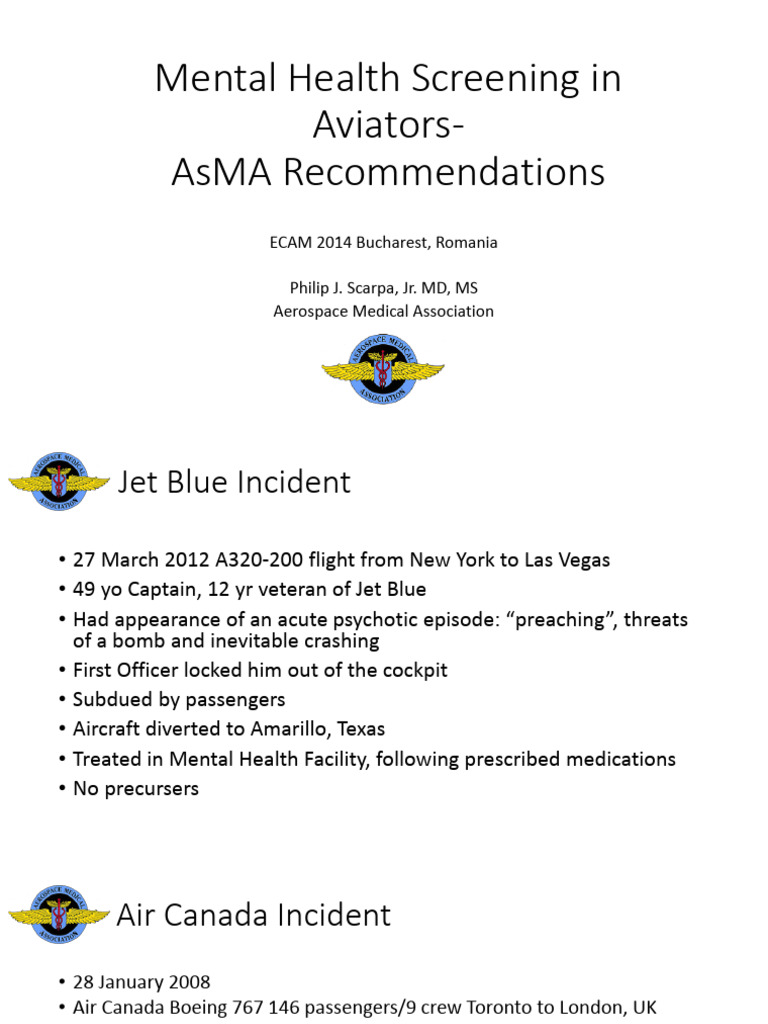 Mental Health Screening in Aviators | PDF | Substance Abuse | Psychiatry