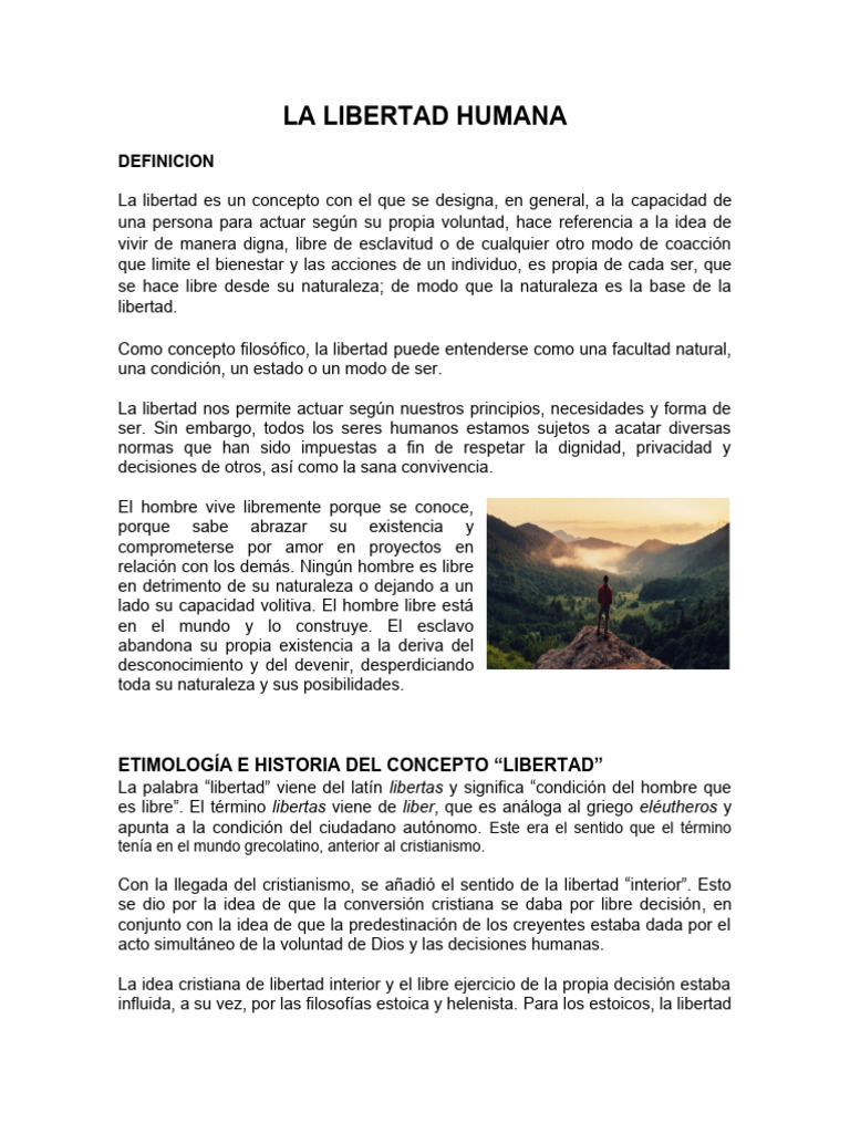 La Libertad Humana | Descargar gratis PDF | Libertad | Moralidad