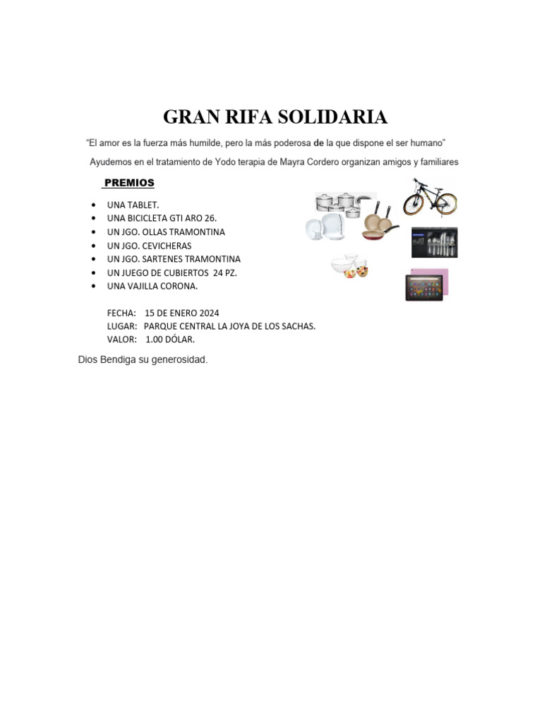 Gran Rifa Solidaria | PDF | Estilo de vida