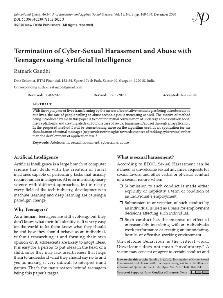 AI Solutions for Teen Cyber Harassment | PDF | Child Sexual Abuse ...