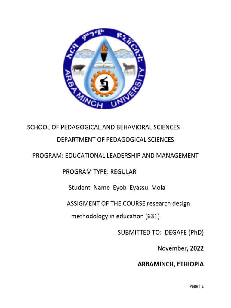 Research Design and Methodology Assignment 20 Questions | PDF | Methodology | Hypothesis