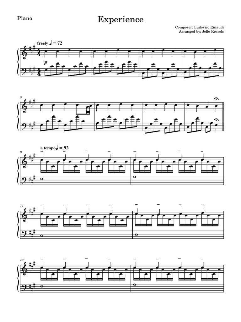 Experience by Ludovico Einaudi-Piano | PDF
