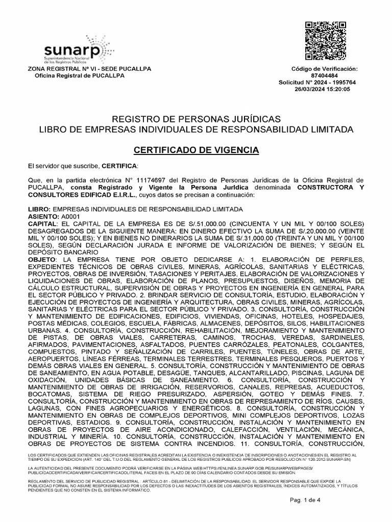Certificado de Vigencia | PDF