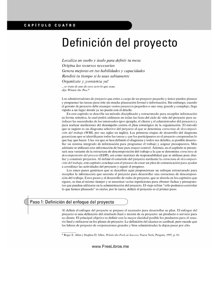 Capitulo 4 - Administracion de Proyectos | PDF