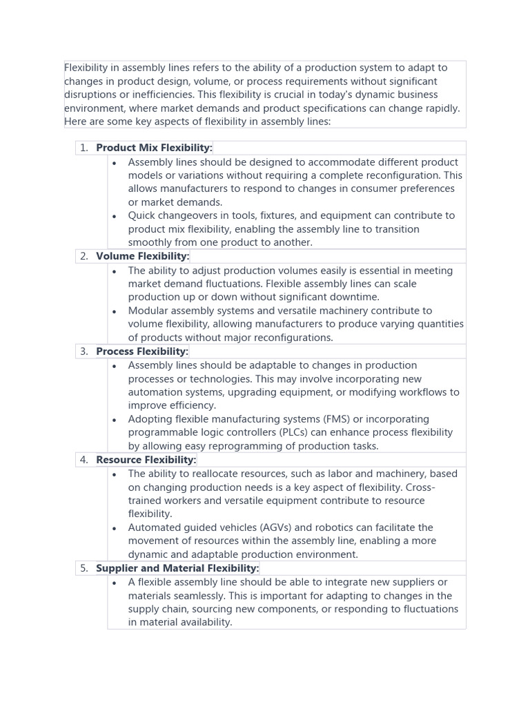 Flexibility in Assembly Lines | PDF | Automation | Supply Chain
