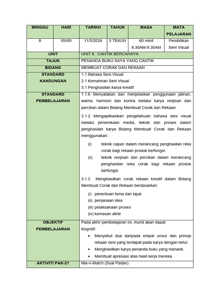 RPH Tahun 3 Renjisan Dan Percikan | PDF