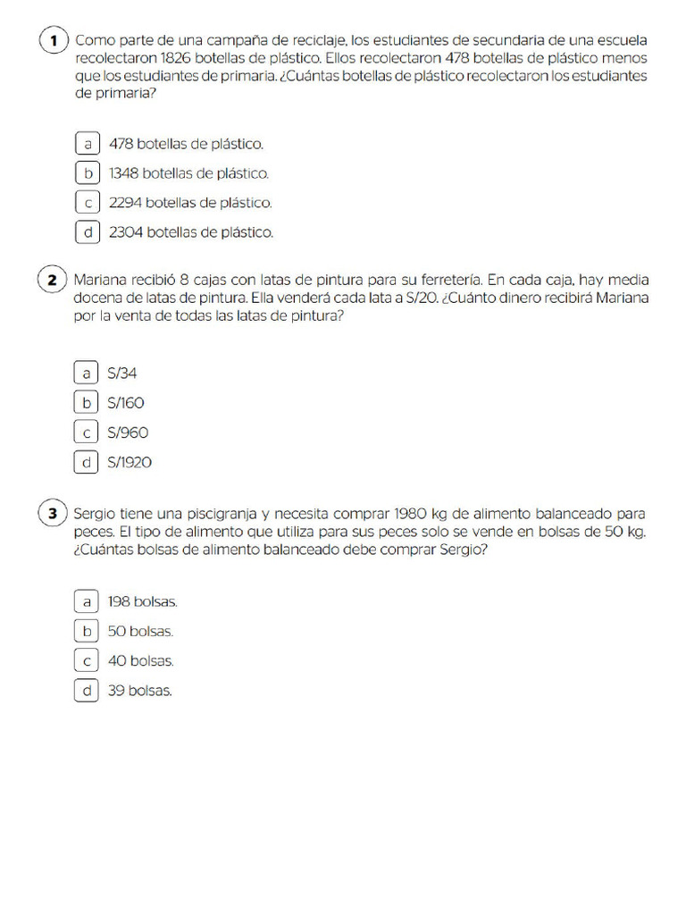 Examen Diagnostico de Primero de Secundaria | PDF