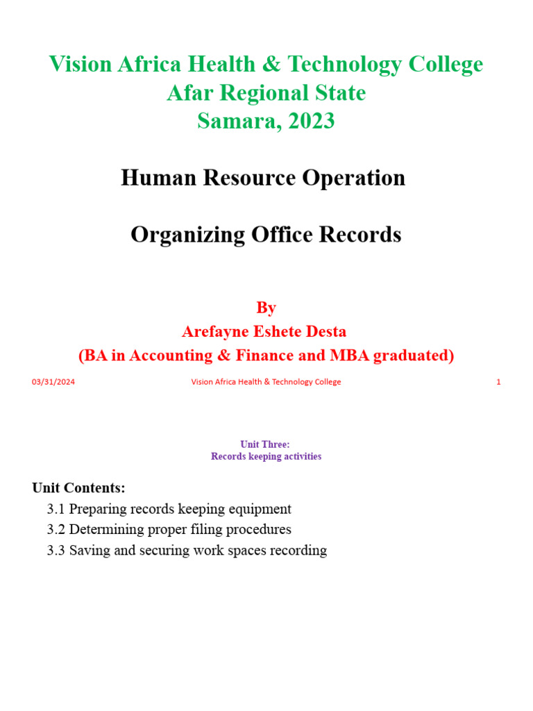 Office Records Management Guide | PDF | Computer File | Computer Security