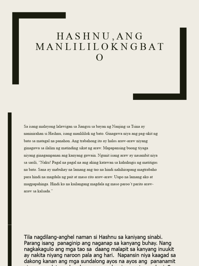 Hashnu, Ang Manlililokngbat O | PDF