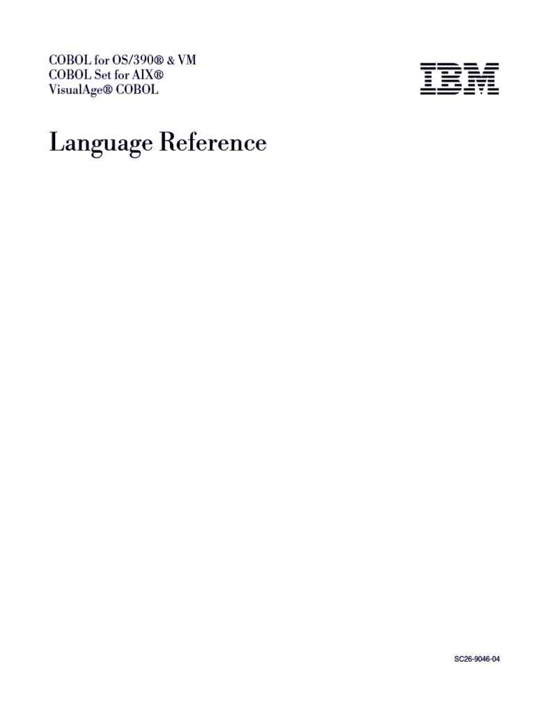COBOL Language Reference | PDF | Notation | Software Engineering