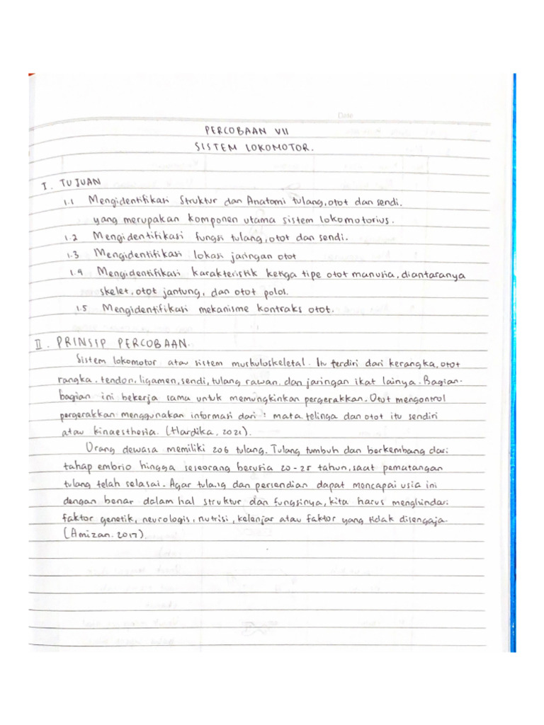 Percobaan VII Sistem Lokomotor | PDF