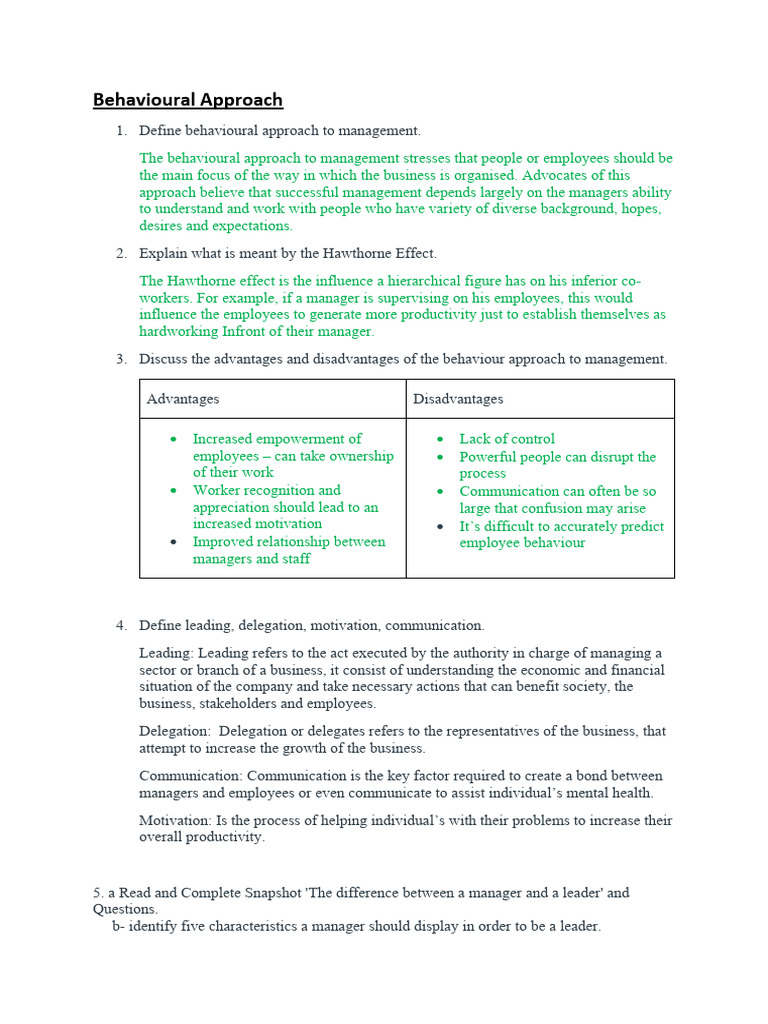 Behavioural Questions Pdf Motivation Motivational