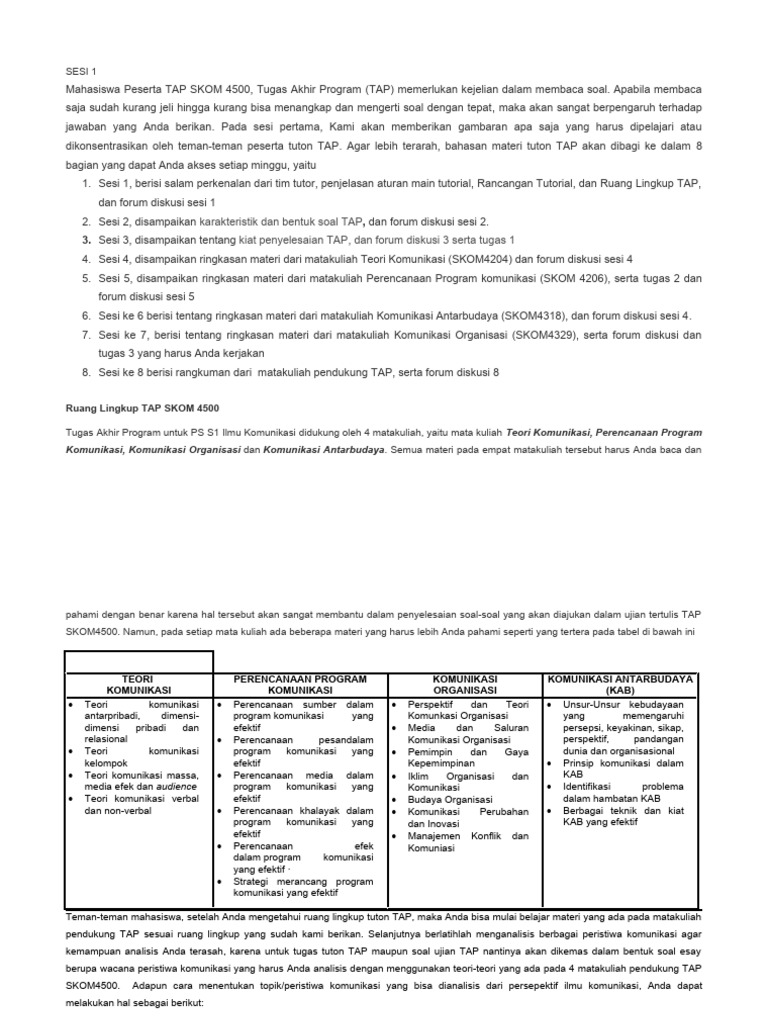 Panduan Belajar TAP SKOM 4500 | PDF