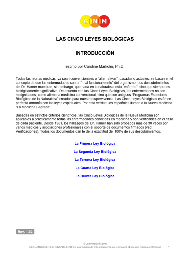 Five Biological Laws SP | PDF | Cáncer | Cerebro