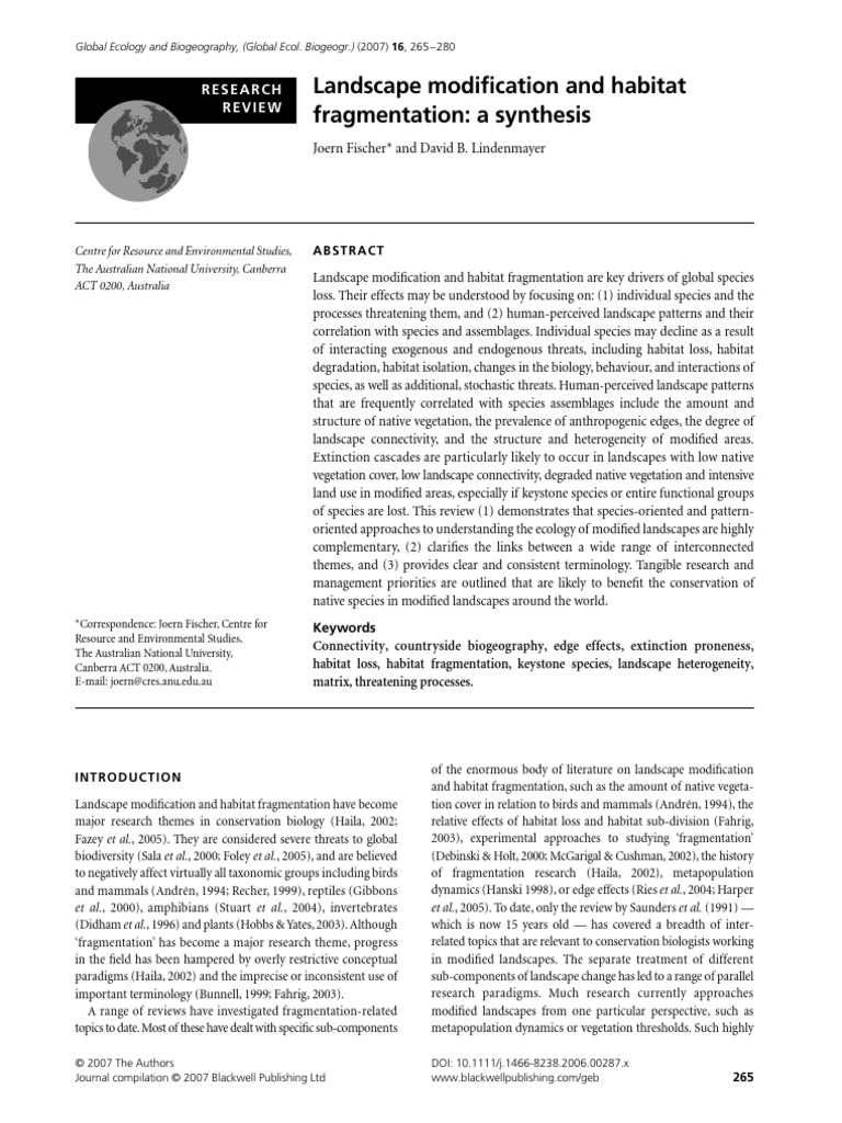 Global Ecology and Biogeography - 2007 - Fischer - Landscape ...