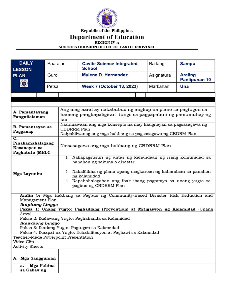 DLP For Cot 1 (Q1) | PDF