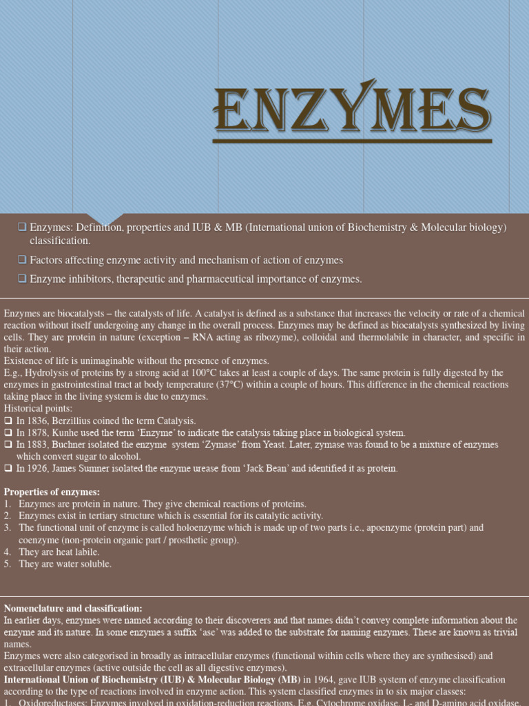 3 Enzymes | PDF | Enzyme | Enzyme Inhibitor