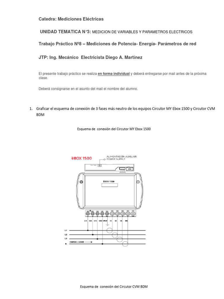 TP Nº 8 Mediciones de Potencia, Energia y Parametros de Red | PDF | Ingenieria Eléctrica ...