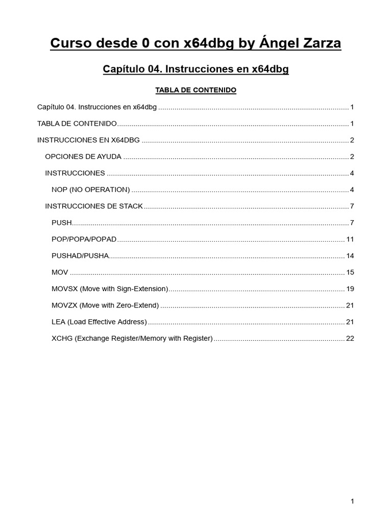 Instrucciones en x64dbg (Imprimible) | PDF | Compilador | Poco