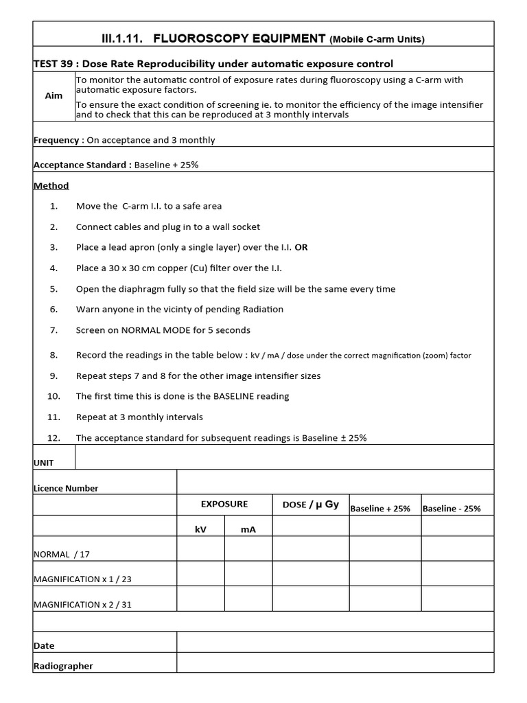 FLUOROSCOPY TEST 39 - C-Arm Units - 2 | PDF | Technology & Engineering