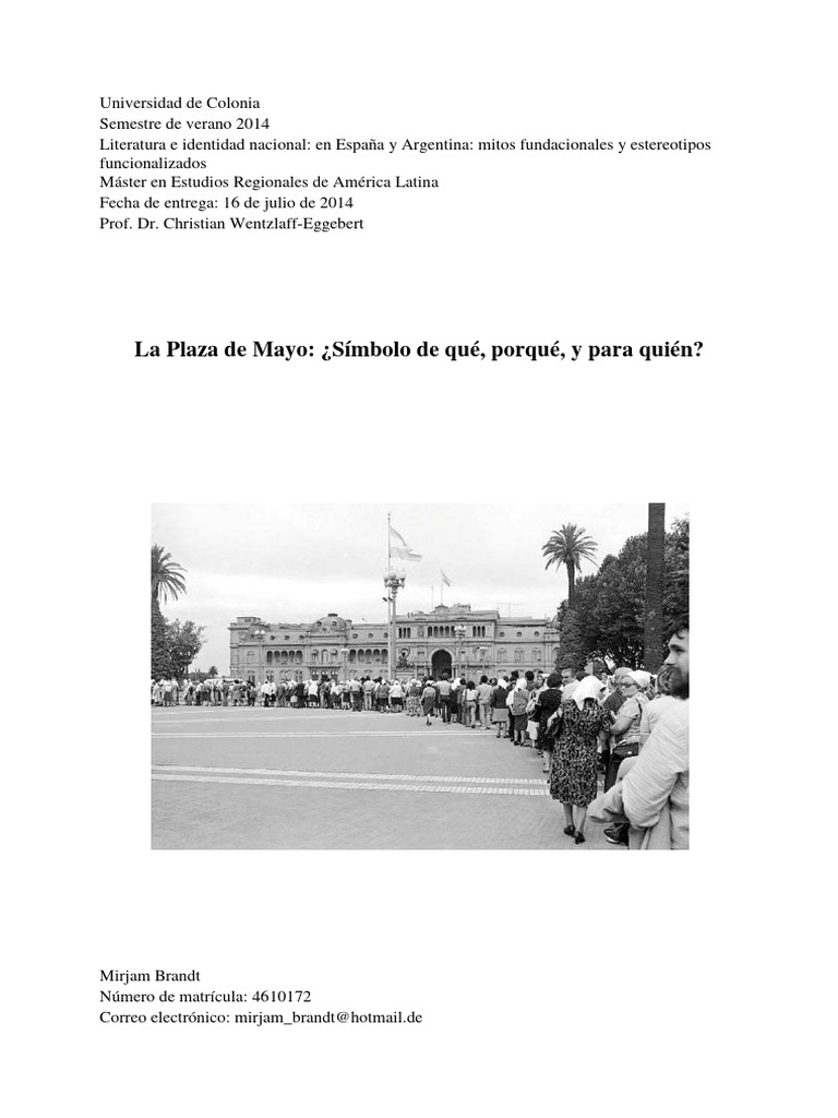 La Plaza de Mayo, Símbolo de Qué, Porqué, y para Quién | PDF ...