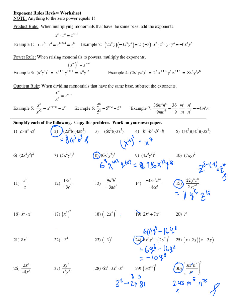 Laws of Exponents Review | PDF | Mathematics | Arithmetic