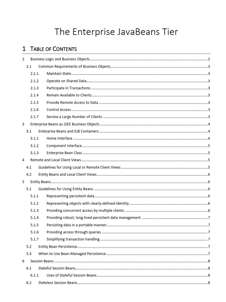 6 The Enterprise JavaBeans Tier | PDF | Databases | Object (Computer Science)