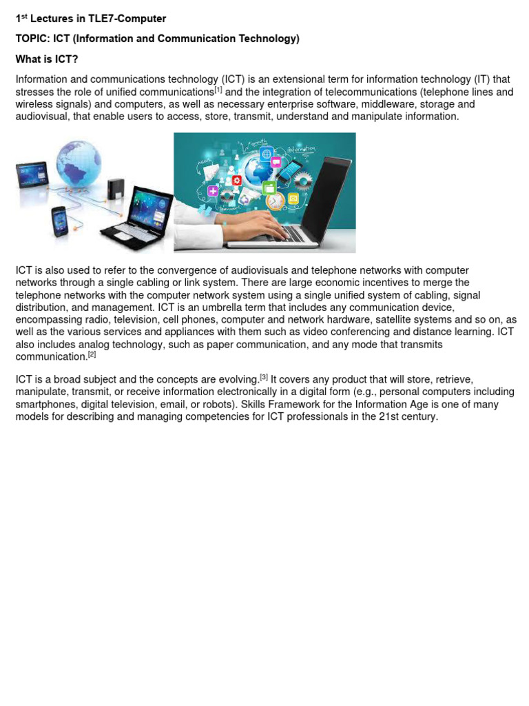 1st Lectures in TLE7-Computer - 3rd Quarter Period | PDF | Internet | Computer Network