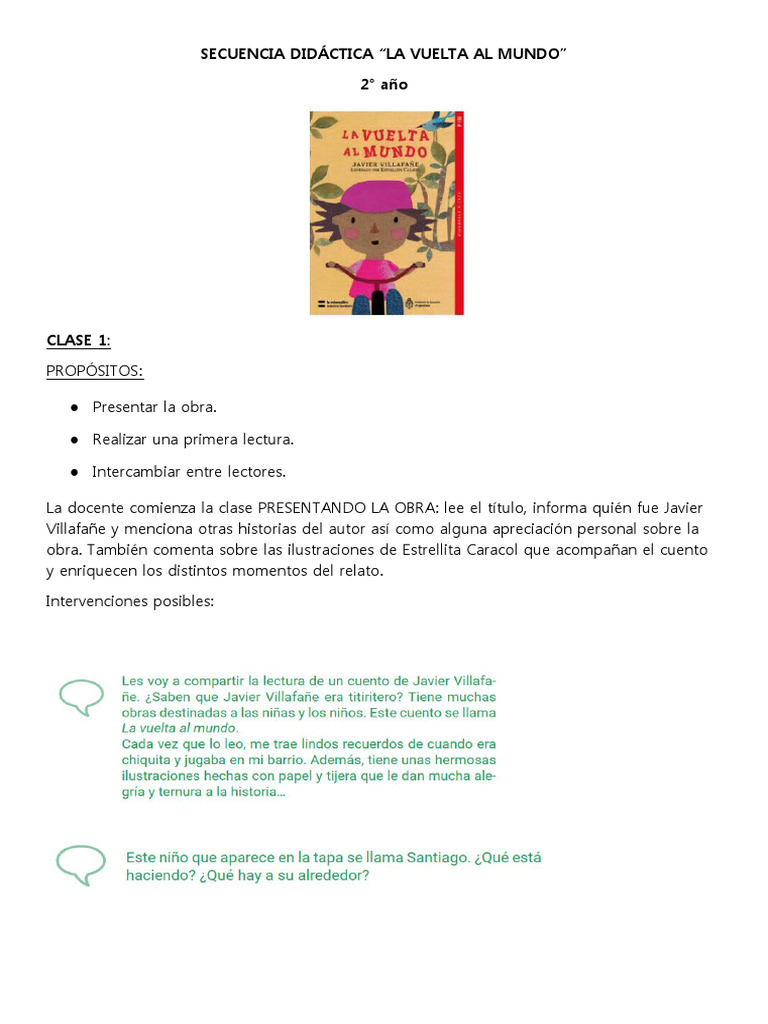 Secuencia Didáctica: La Vuelta al Mundo | PDF | Cuentos