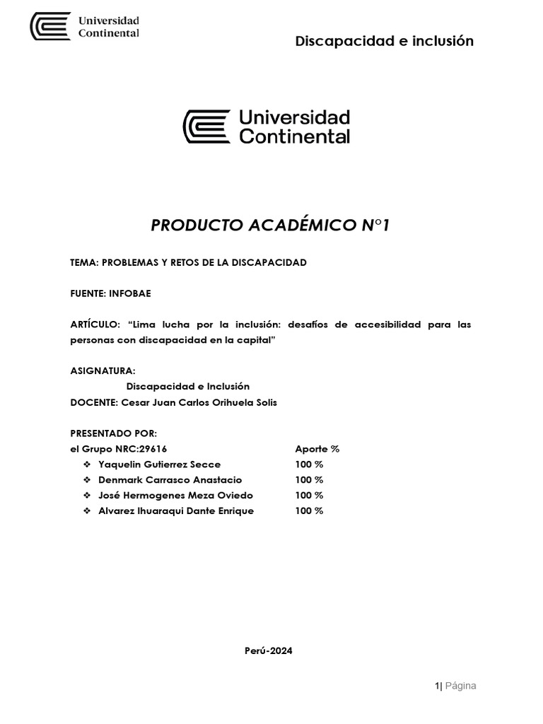 Producto Academico N°1 | PDF | Invalidez | Accesibilidad