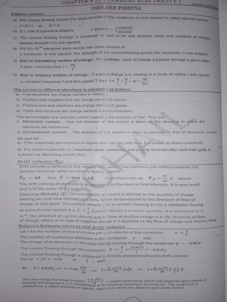 Physics Chapter 3 | PDF | Electrical Resistance And Conductance ...