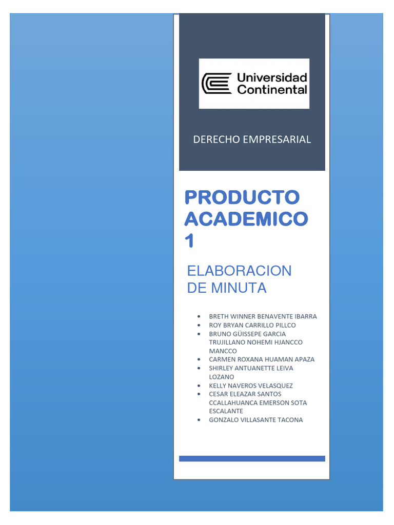 Producto Academico 1: Elaboracion de Minuta | PDF | Bancos | Pagaré