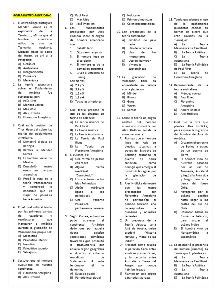 Banco de Preguntas Historia Del Perú | PDF | Imperio Inca | Andes