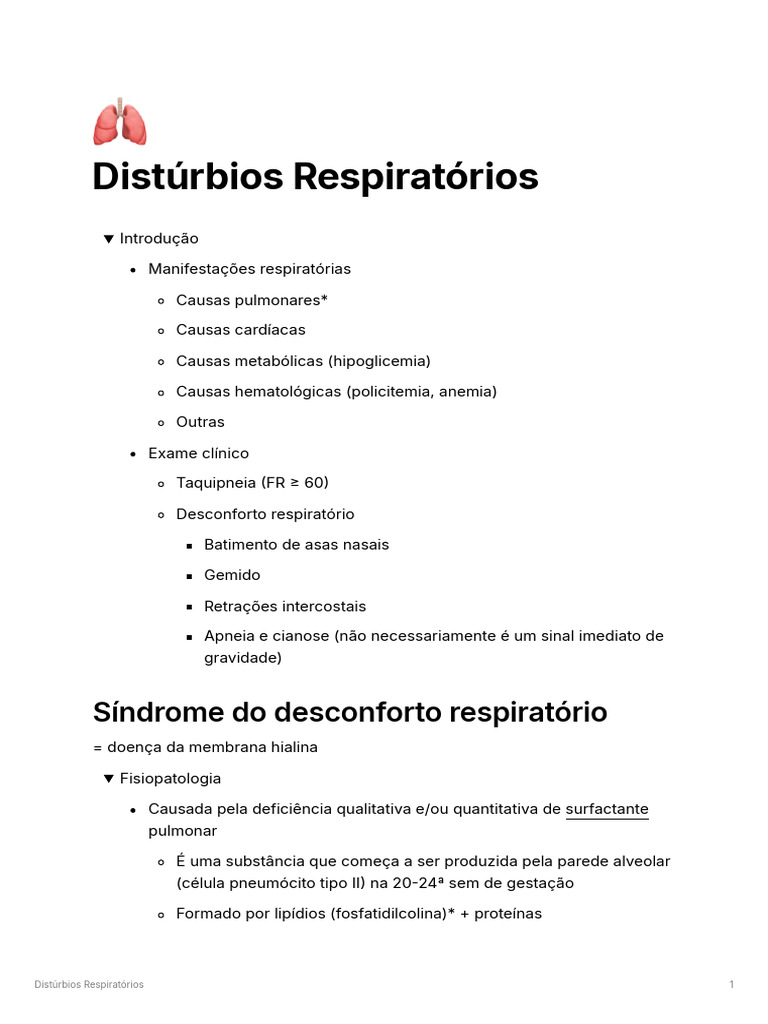 Síndrome Do Desconforto Respiratório | PDF | Especialidades médicas ...