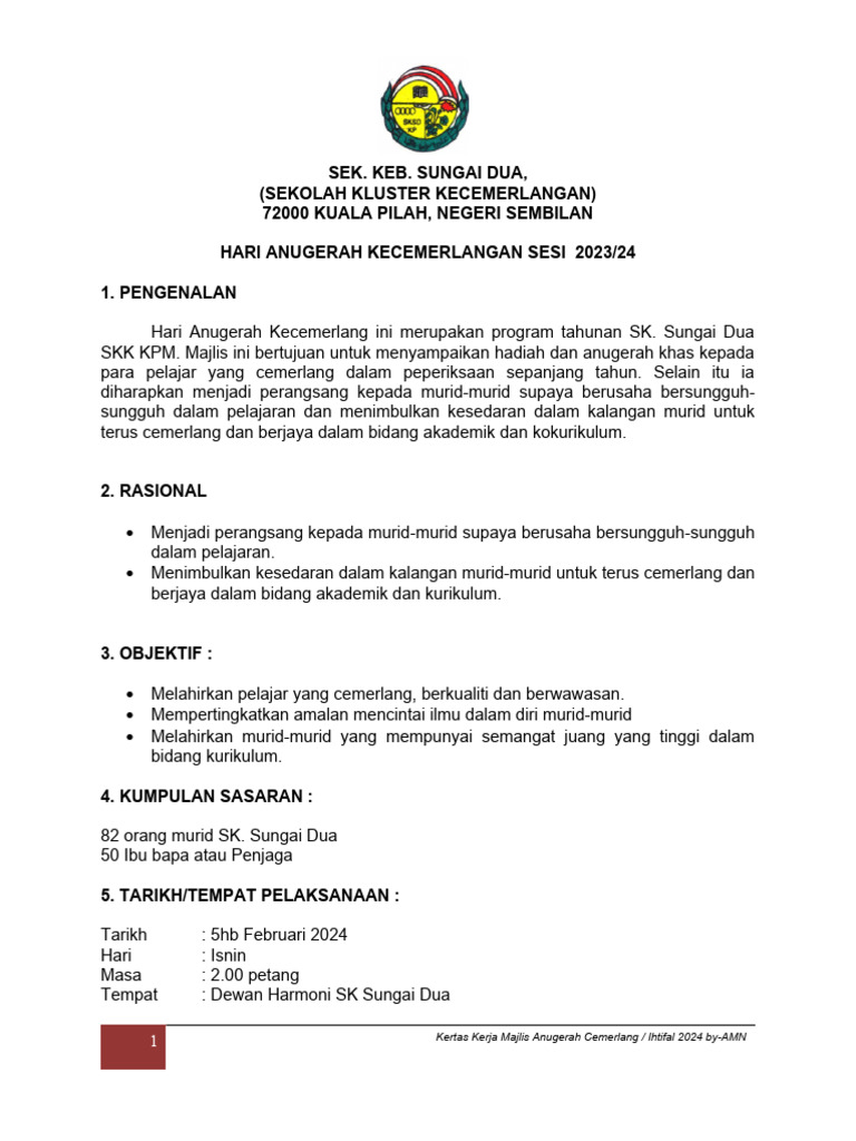 Hari Anugerah Cemerlang 202324 | PDF