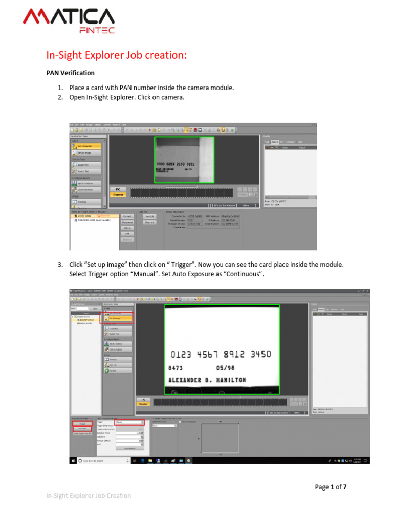 In-Sight Explorer Job Creation Guide | PDF | Camera | Software
